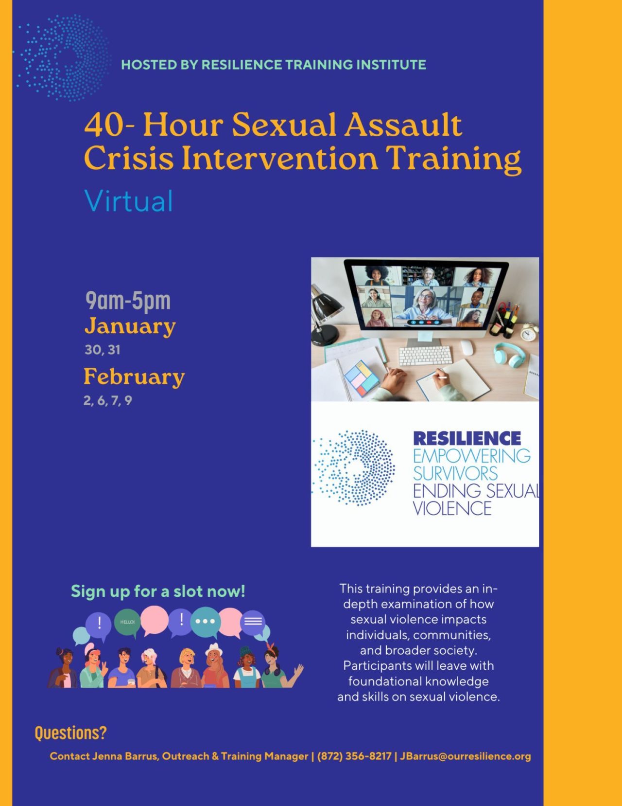 Virtual 40-Hour Sexual Assault Crisis Intervention Training - Resilience